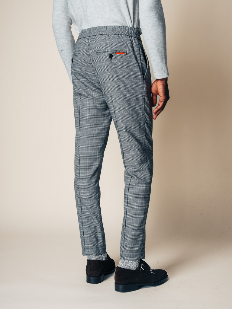 Vanta Pant in Grey Glenplaid Pattern Techwool | Versatility by SENECA